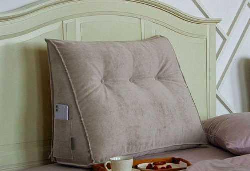 Подушка-изголовье для кровати дивана Серебро 80*50