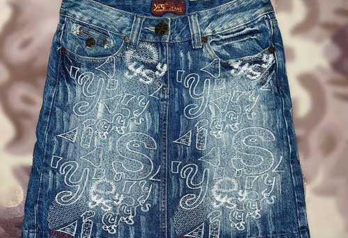 Новая винтажная джинсовая юбка y2k 42-44