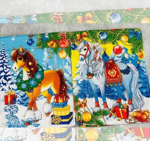 Полотенце вафельное, новогоднее