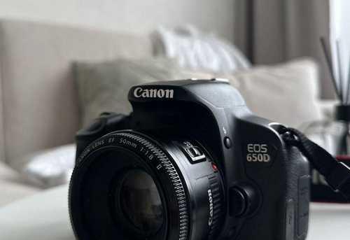 Зеркальный фотоаппарат canon 650d + объектив