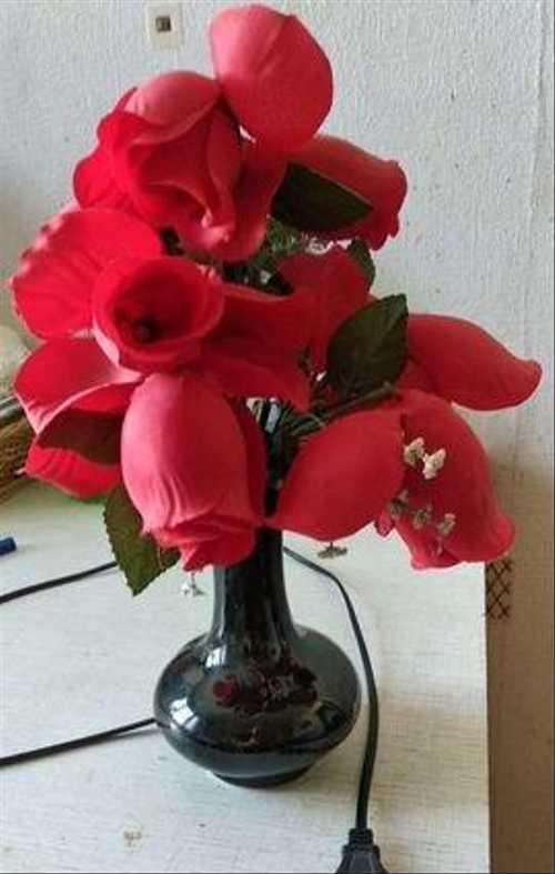 Ночник ваза с розами