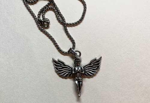 Ожерелье с ангелом винтаж y2k