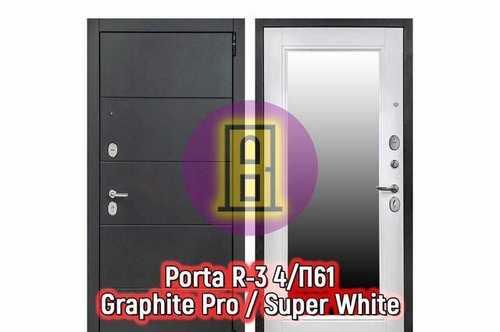 Дверь с зеркалом Porta R-3 4/П61 Graphite Pro
