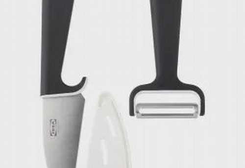 Набор ножей IKEA Smabit, черный/белый