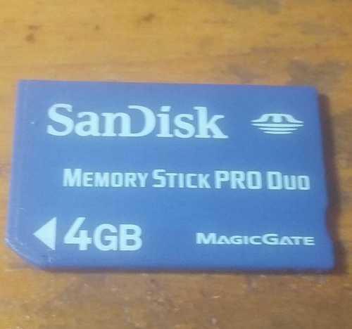 Карта памяти sandisk memory stick pro duo 4 gb