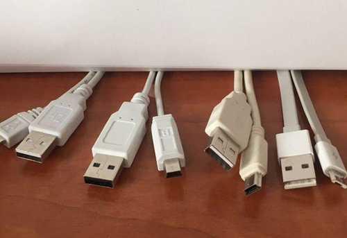 Кабели mini USB, зарядка и набор переходников