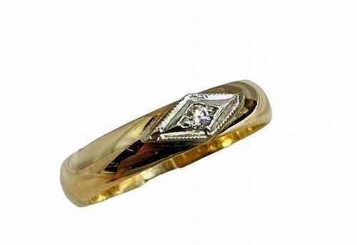 Кольцо золотое с бриллиантом 16 р-р (вк1)