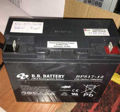 Акб 17ач B.B.Battery BPS17-12 под восстановление