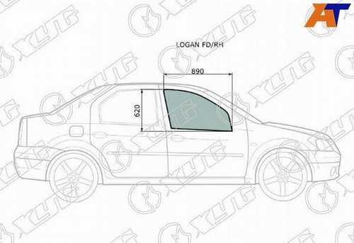 Стекло боковое опускное dacia logan 04-12, dacia l