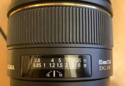 Объектив Sigma 85 mm F1,4 EX DG HSM, Nikon