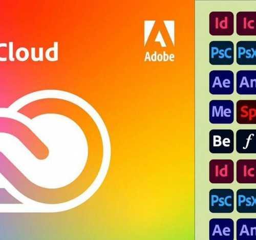 Adobe creative cloud Все приложения лицензия + ней