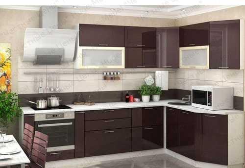 Угловая кухня 170 х 280 "Ксения шоколад"
