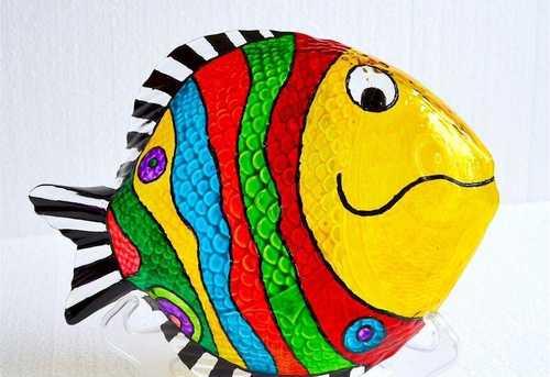 Стеклянная тарелка рыбка клоун декоративная