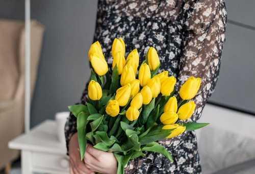 Цветы Тюльпаны желтые Красивые весенние букеты