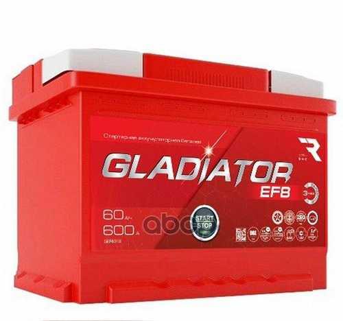 Аккумулятор gladiator EFB 60 Ah, 600 A, 242x175