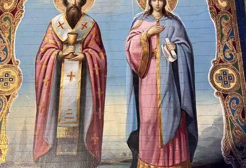 Икона Св. Василия Великого и Св.Княгини Анны