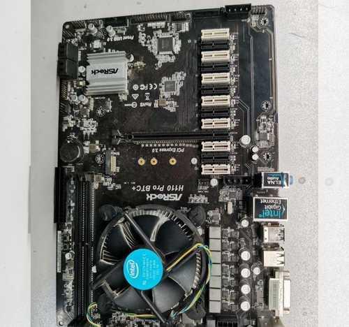 Материнская плата ASRock h110 pro BTC+ (+ CPU)