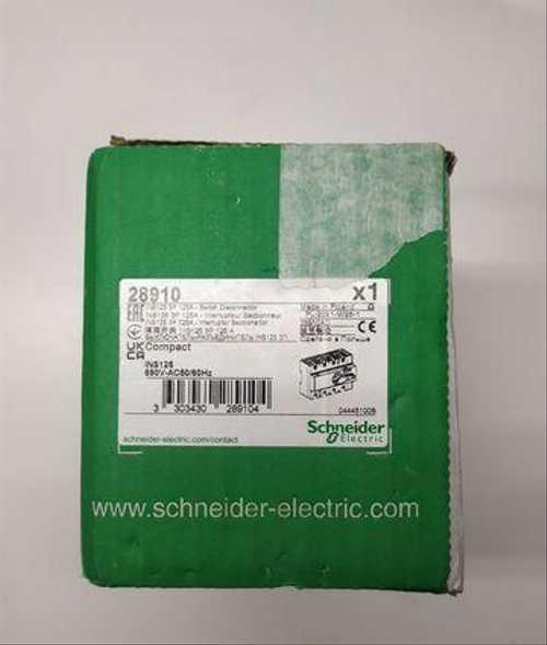 Schneider Electric 28910 INS125 125 A 20кА 3P