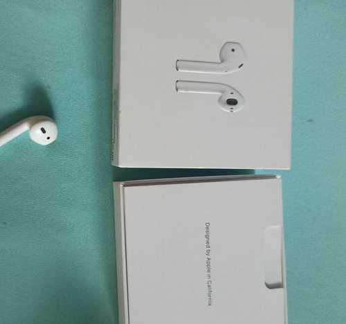 Коробка и один наушник AirPods оригинал