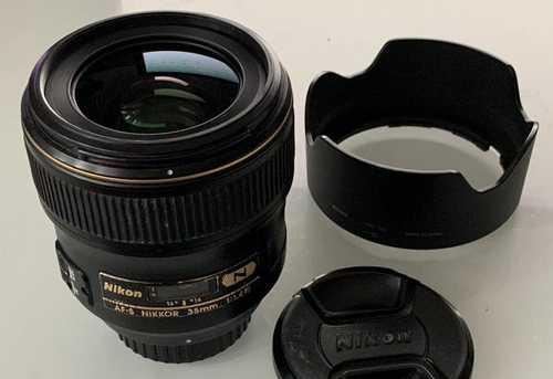 Объектив Nikon af-s 35 mm 1.4 g nikkor