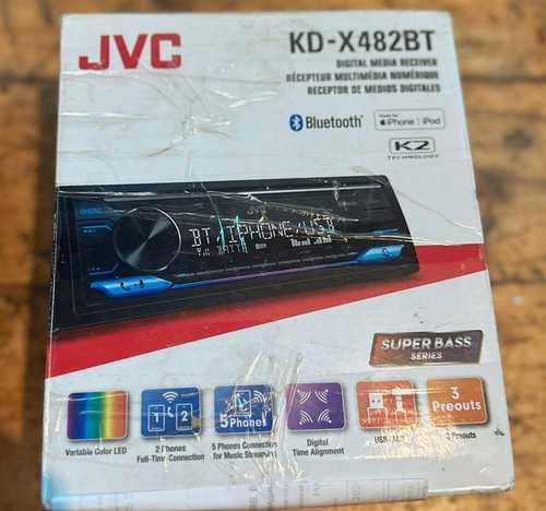 Автомогнитола JVC KD-X482BT