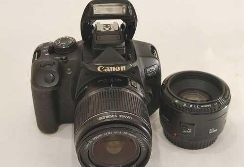 Canon 700D объектив Canon EF 50mm f/1.8 II и 18-55