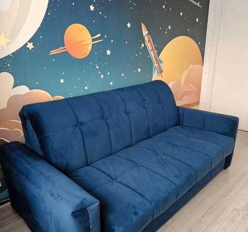 Диван boss Sleep 160 велюр Monolit синий