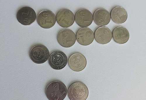 Монеты Киргизкие сомы 1 и 3 номиналом
