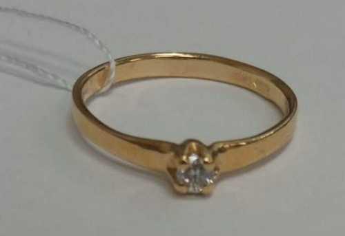 Золотое кольцо 17.5 бриллиант(22180)
