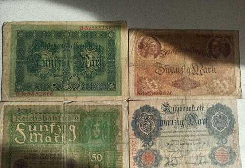 Банкноты Германия, Япония, Румыния