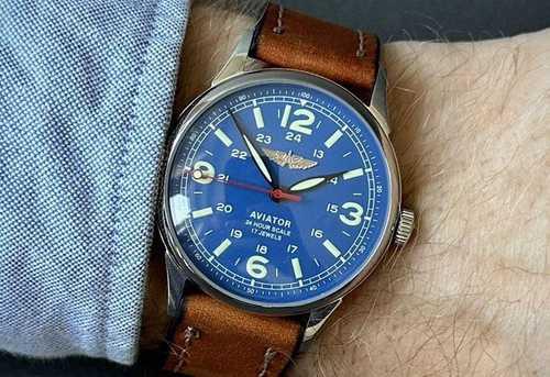 Ракета Синий авиатор - мужские наручные часы СССР