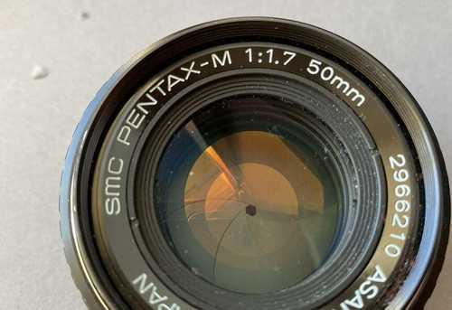 Объектив Pentax-M 1:1,7 50 mm