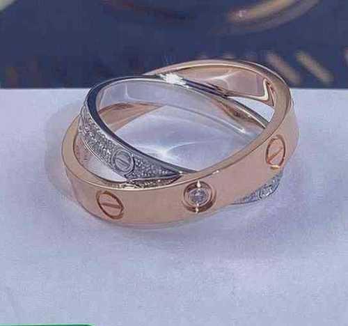 Кольцо Cartier Love, бриллиантовое паве 0,16ct