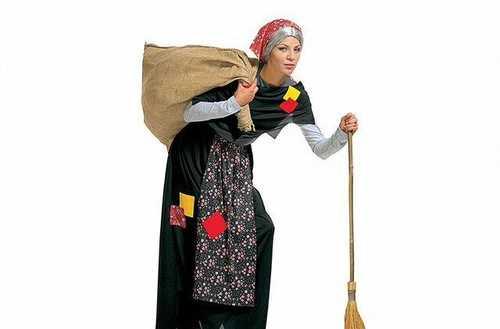Костюм Баба Яга (юбка с фартуком, накидка, головно