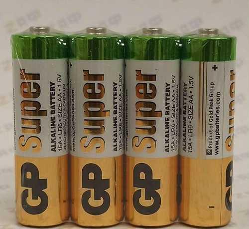 Батарейки щёлочные GP Super AA LR6 алкалиновые 4шт