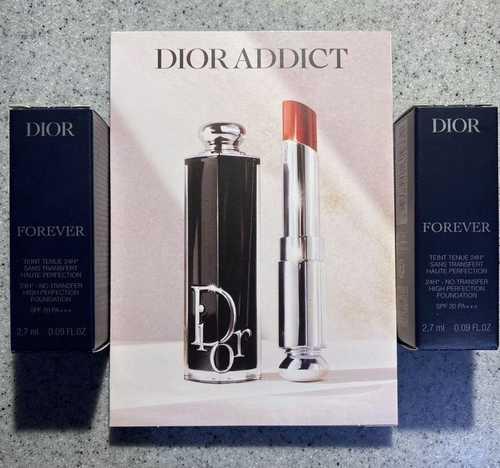 Пробники dior тональный крем и помада для губ