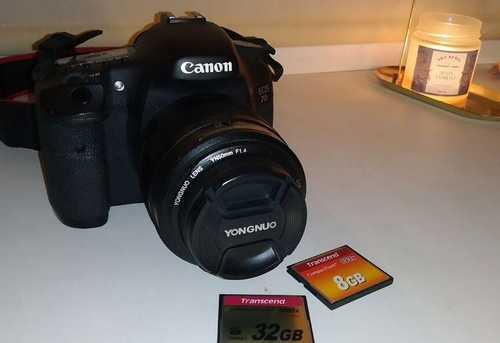 Фотоаппарат Canon 7D + Объектив Yongnuo 50mm 1.4