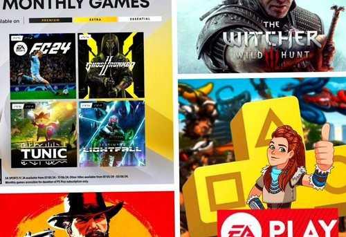 PS plus, EA play, игры PS4-5 Turkey witcher 399+ и