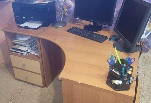 Компьютерный стол с тумбой б/у Шатура