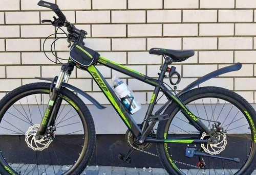 Подростковый велосипед новый Черно-зеленый