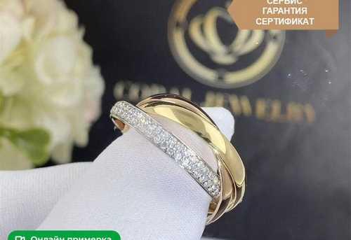 Золотое кольцо Cartier Trinity, маленькая модель 0