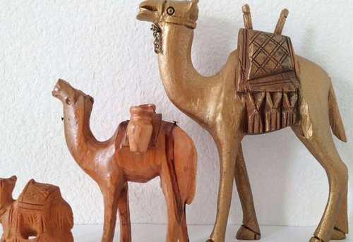 Статуэтки фигурки верблюды дерево за 3 шт