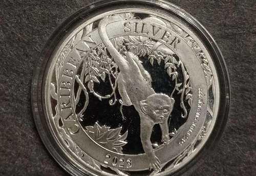 Монета Барбадос 2023 Обезьяна Серебро