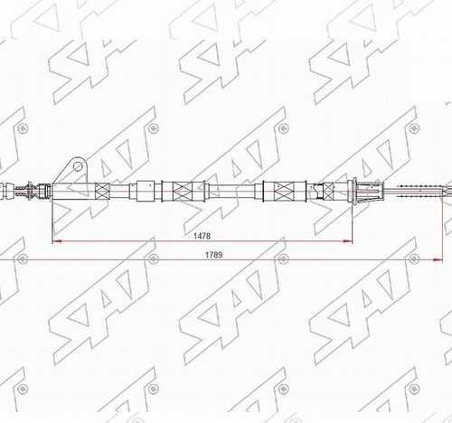 Трос ручного тормоза toyota avensis RH 97-00 (бара