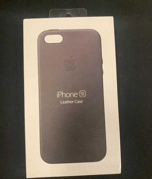 Чехол на iPhone SE Leather Case Black