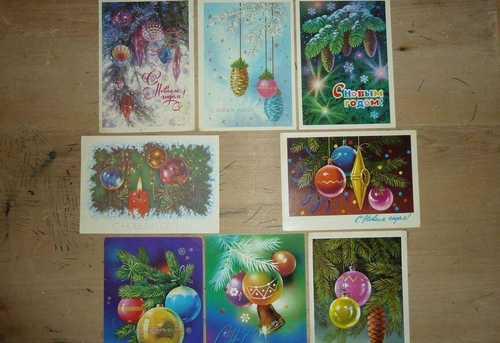 Советские открытки новогодние рисованные