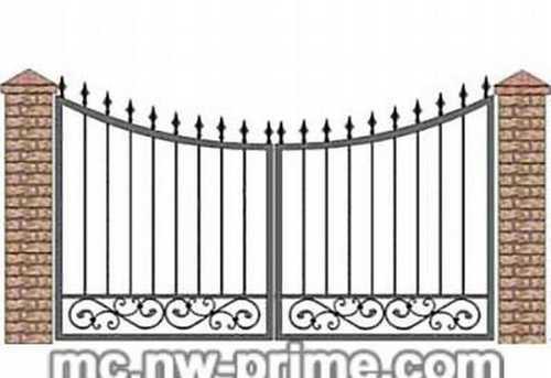 Кованые металлические ворота - «Прайм-мк-2341280»