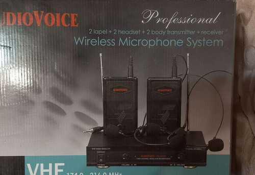 Голвной микрофон + петлички audiovoice-wl-22hpm