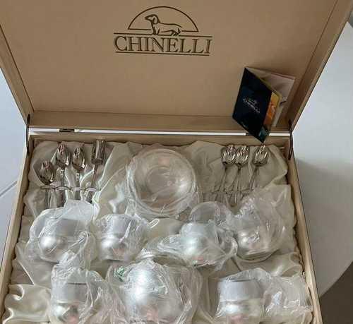 Кофейный сервиз chinelli на 6 персон серебро