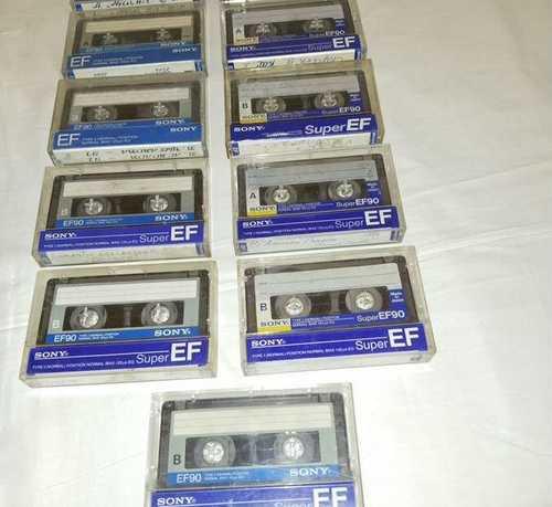 Аудиокассеты Sony Super EF 90 непрозрачные 1980е